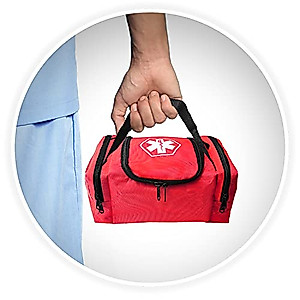ASA TECHMED First Aid Responder EMS Emergency Medical Trauma Bag EMT, Fire Fighter, Police Officer, Paramedics, Nurse, Red