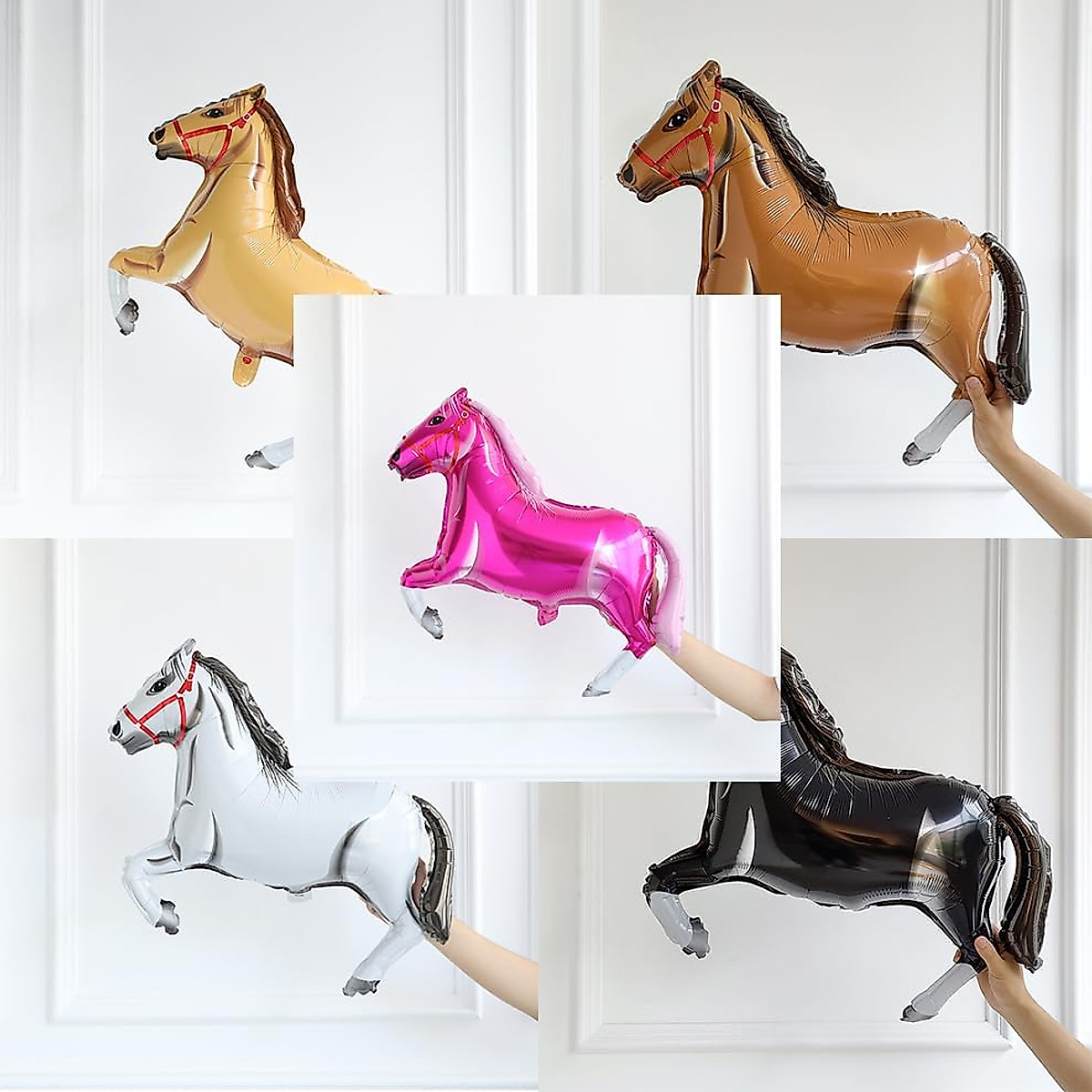 10PCS 30 Inches Horse Shaped Foil Balloons for Western Cowboy Derby Day Festival Country Farm My First Redeo Birthday Party Baby Shower Decoration Supplies