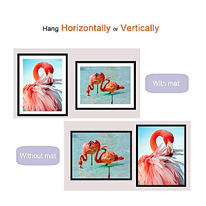 Black 12x16 Wood Picture Frame Diamond Painting Frames 30x40cm Display Pictures 10x14 in/ 25x35cm with Mat or 12x16in / 30x40 cm Without Mat 12 x 16 Frame for Diamond Art Poster Photo Wall Mounting