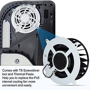 YEECHUN PS5 Fan Replacement for Sony PlayStation 5 Series Internal Cooling Fan 12047GA-12M-WB-01 12V 2.4A 23 Blades Fan General 17 Blades G12L12MS1AH-56J14 Fan Cooler Cooling Fan with T8 Screwdriver
