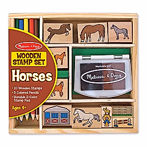 Melissa & Doug Take-Along Show-Horse Stable & Horse Stable Stamp Set