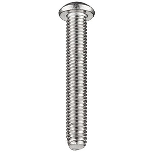 18-8 Stainless Steel Socket Cap Screw, Plain Finish, Button Head, Internal Hex Drive, 30mm Length, Fully Threaded, M5-0.8 Metric Coarse Threads, Made in US (Pack of 25)