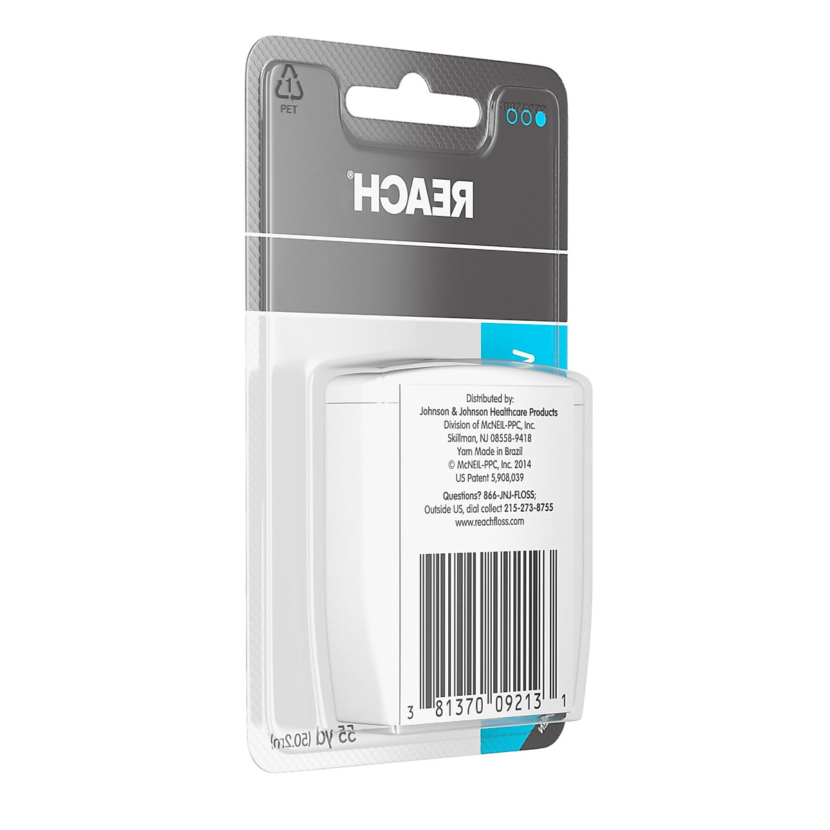 Reach Waxed Floss Unflavored - 55 yds, Pack of 6