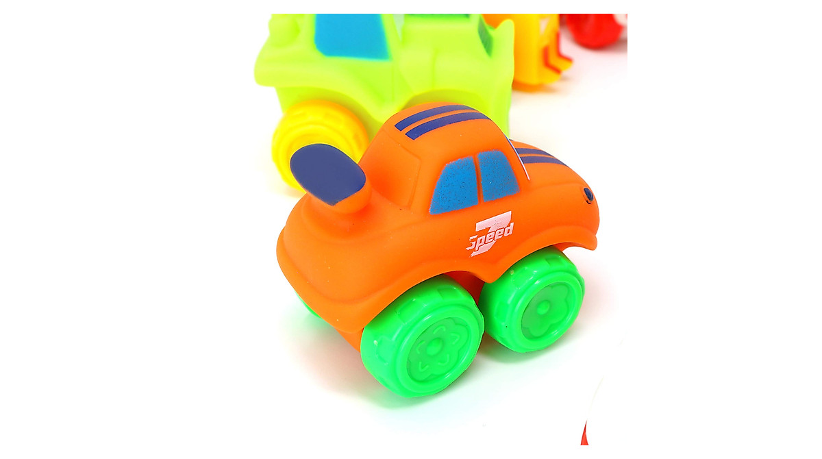 Big Mo's Toys Baby Cars - Soft Rubber Vehicle Set for Toddlers