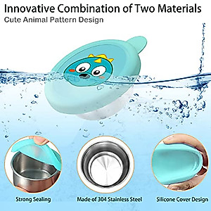 6 PCS 1.6 oz Salad Dressing Container To Go, Stainless Steel Condiment Containers with Leakproof Silicone Lid Animal Print Condiment Sauce Cups with Lids Dipping Sauce Cups Container for Lunch Box