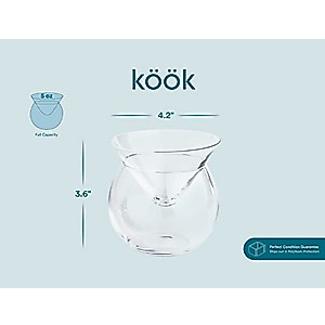 Kook Glass Caviar Chiller Server Set, Serving Dish with Ice Holder, for Shrimp, Appetizers, Liquor, Martinis and Cocktails, Dishwasher Safe, 5 oz Bowl, Set of 2