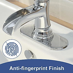 BWE 6 Inch Bathroom Vessel Vanity Sink Faucet 4" Hole Cover Deck Plate Escutcheon Chrome