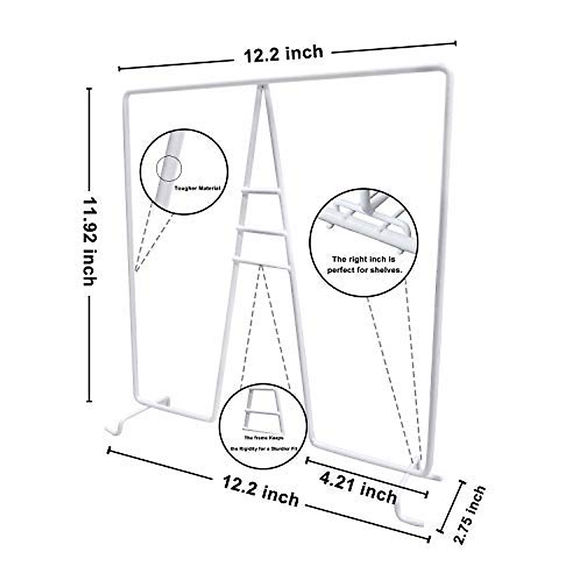 Urban Deco Shelf Dividers for Closet Organization - Wire Closet Shelving Sturdy Closet Shelf Organizer Steel Closet Dividers Linen Closet Organizer - White Coated Wire Shelf Organizer - Pack of 8