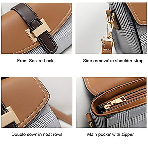 zhongningyifeng Crossbody Purse for Women Shoulder Bag Leather Waterproof Retro Fashion Handbag Small (black)