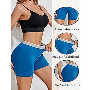 Ekouaer Women Boxer Briefs Cotton Underwear Anti Chafing Boy Shorts Panties 4.5" Inseam 4 Pack