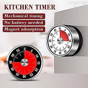60-Minute Visual Timer, Mechanical Classroom Countdown Clock, Silent Timer for Kids and Adults, Time Management Tool for Study, Cooking, Baking (Black)