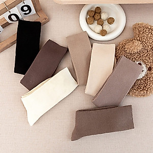 Riccess 7 Pairs of Comfortable Fashion Wool Socks for Girls, Athletic Soft Socks for Women, Above Ankle Crew Stretch Neutral Socks for All Season