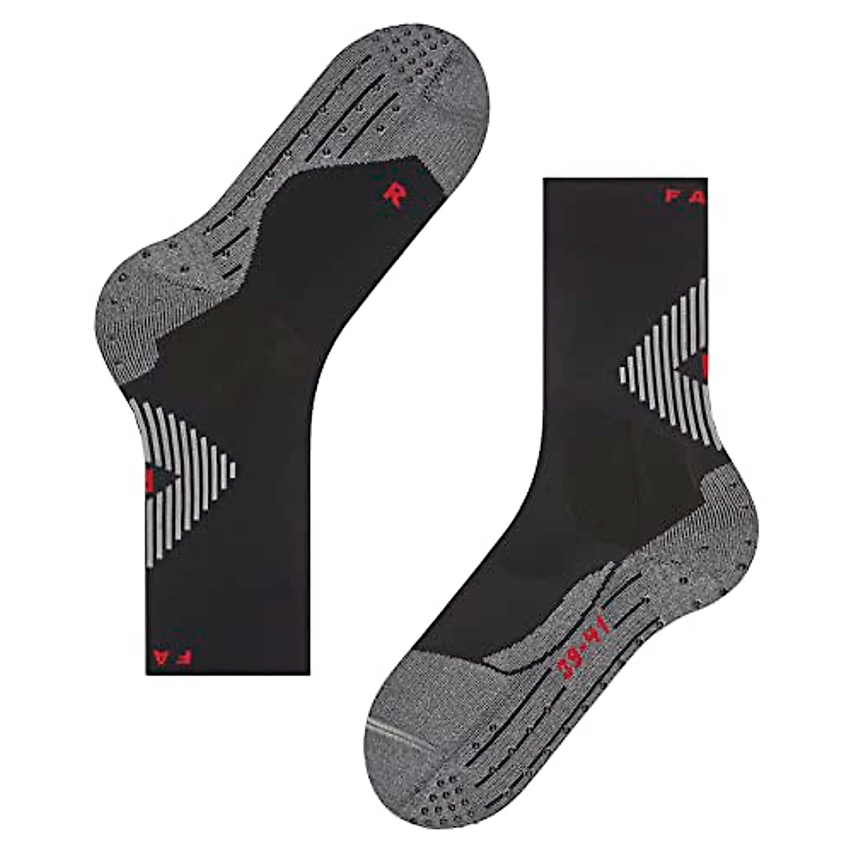 FALKE Unisex 4 GRIP Stabilizing Athletic Socks, Mid Calf, Compression Sock, Light Weight, Breathable Quick Dry, Nylon, Black (Black 3019), 9-10, 1 Pair