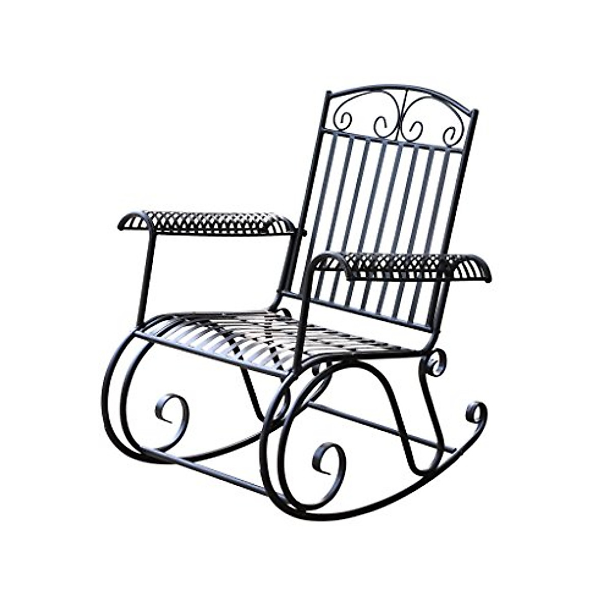 International Caravan Iron Scroll Patio Rocker