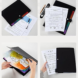 YAMHOHO Expanding Folders Pocket Buckle Accordion File Organizer Plastic Wallet for Cards,Coupons,Receipt,Tax Item, Expandable Portable Folder