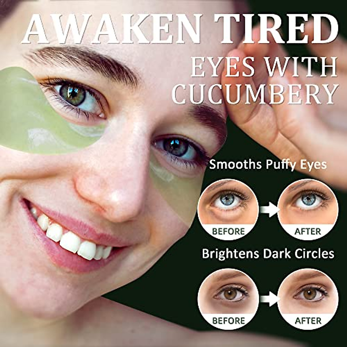 R.A.V Under Eye Patches, Cucumber Eye Masks, 30 Pairs Collagen Patches for Nourish Firming Repair for Fine Lines, Wrinkles, Dark Circles Bags Eye Treatment, Improve Lines Puffiness for men women