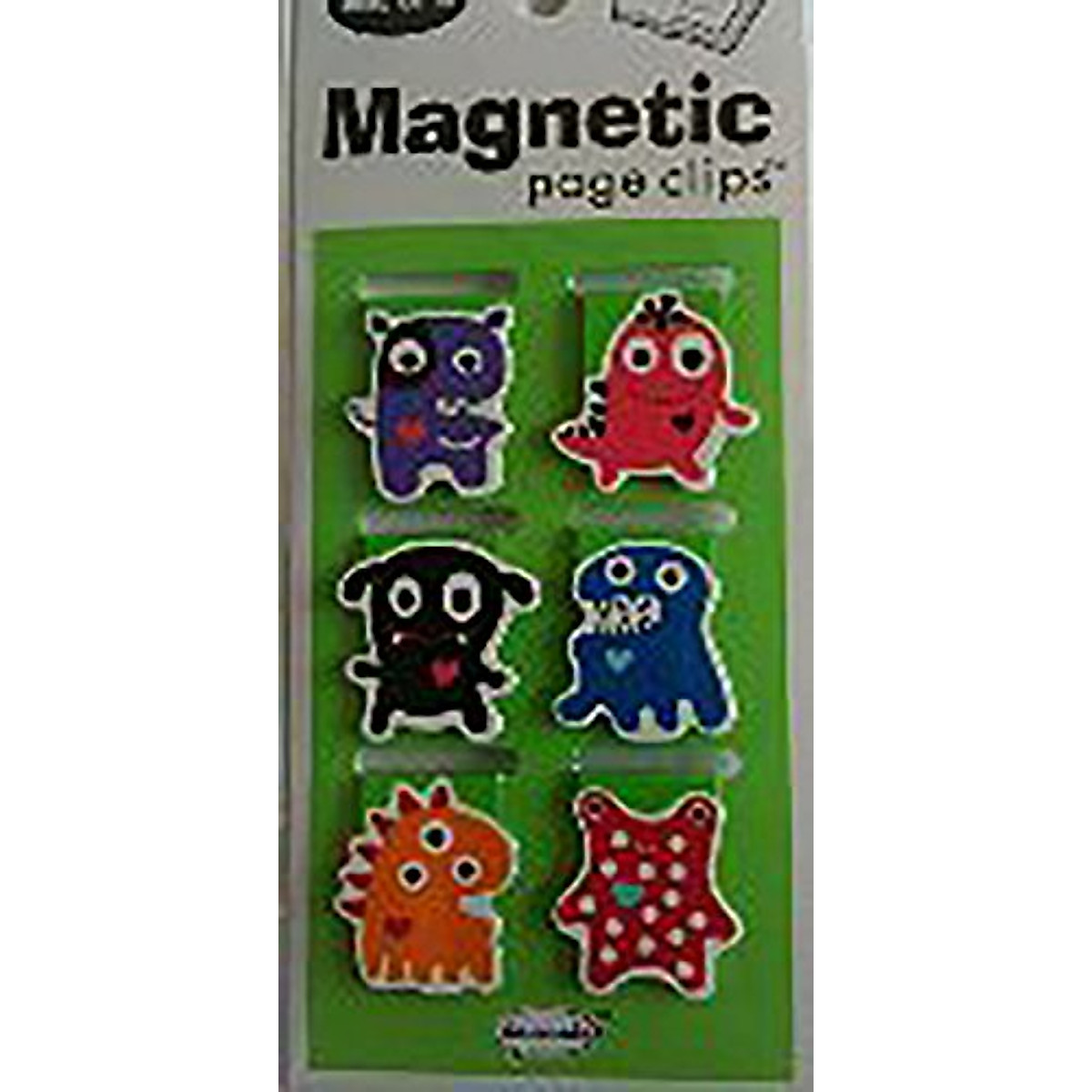 Monsters Mini Illustrated Magnetic Page Clips Set of 6 by Re-Marks