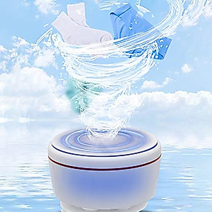 Mini Washing Machine Ultrasonic Turbine Washing, Portable Turbo Washing Machine for Travelling Business Trip Camping College Room Turbo Washer for Cleaning Sock,Underwear