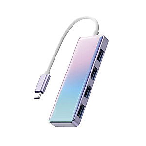 SHYPT USB 3.0 Gradient Color Mirror Splitter Typec External Notebook Hub Expansion Dock USP Multi-Interface Converter Hub One Drag Four USB Adapter
