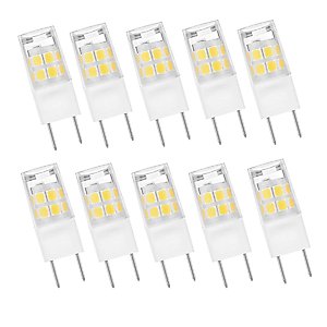 G8 Daylight White LED Bulb T4 Bi-Pin G8 Flat Base Mini Bulbs 110V-130V for Puck Light Samsung ME18H7045FS Microwave Light Bulb Kitchen,Under Cabinet Light, Under Counter Light (10-Pack)