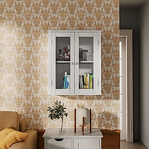 JUMMICO Medicine Cabinet, Bathroom Cabinet with 2 Doors and Adjustable Shelves, Over The Toilet Space Saver Storage Cabinet, Wall Mounted Wooden Medicine Cabinet for Laundry Bathroom Kitchen (White)