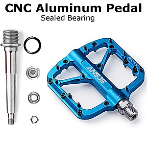 ANSJS Mountain Bike Pedals MTB Pedals Bicycle Flat Pedals Aluminum 9/16" Sealed Bearing Lightweight Platform for Road Mountain BMX MTB Bike……