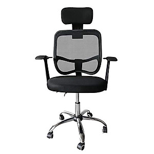 Office Chair Gaming Chair Computer Chair Executive Office Chair - High Back Office Chair with Footrest and Thick Padding - Reclining Computer Chair with Ergonomic Segmented Back, Black