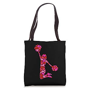 Pink Red Heart Valentines Day Gift Women Girls - Cheerleader Tote Bag