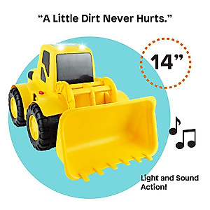 Boley Builders Large Bulldozer Front Loader Truck with Lights and Sounds - Kids Construction Toys and Vehicles for Toddlers Boys and Girls