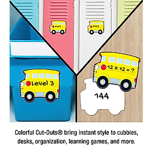 Carson Dellosa School Bus Cutouts, 36 Bus Cutouts for Bulletin Board, Preschool & Kindergarten Classroom Décor, Classroom Cut-Outs for Back to School, Cutouts for Classroom Bulletin Board Decorations