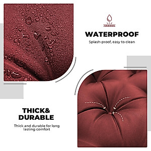 DANGHOOGY Porch Swing Cushions Waterproof Outdoor Swing Cushion 2-3 Seater Thickened 5 Inches Patio Swing Replacement Cushion for Outdoor Furniture 60×40" with Backresk (Red)