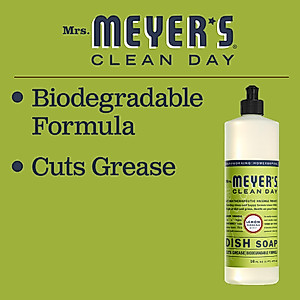 MRS. MEYER'S CLEAN DAY Liquid Dish Soap, Biodegradable Formula, Lemon Verbena, 16 fl. oz