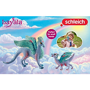 Schleich Bayala Dragon Toys and Figurines - Flying Flower Mother and Small Baby Dragon, Action Figure Kid Toys and Dolls, Girls and Boys Ages 5 and Above