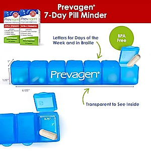 Prevagen Improves Memory - Extra Strength 20mg, 30 Capsules |2 Pack| with Apoaequorin & Vitamin D 7-Day Pill Minder | Brain Supplement for Better Brain Health