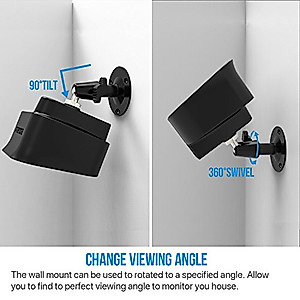 Frienda Blink XT Camera Wall Mount Bracket, Weather Proof 360 Degree Protective Adjustable Mount Bracket and Silicone Skin Cover for Blink XT Indoor/Outdoor Security Camera (1, Black)