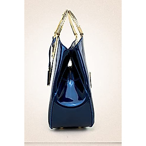 Women's Handbags Top-Handle Bags Patent Leather Evening Purse Shoulder Bags Purse for Wedding, Shopping, Dating Work (Pink)