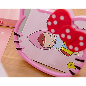 VNSPORT Desk Mirror, Kitty Cat Shape-Kawaii &Vanity Makeup Mirror for You in Bathroom or Bedroom- Pink, Birthday Gift for Hello, Kitty Fans