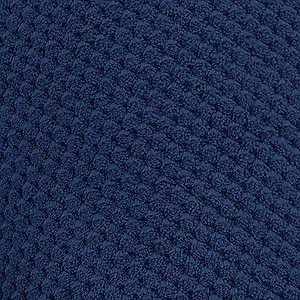 MCombo Fabric Electric Power Recliner Chair with Heat and Massage, Cup Holders, USB Charge Ports, Extended Footrest, Cloth Powered Reclining for Living Room 8015 (Navy Blue, Single Recliner)