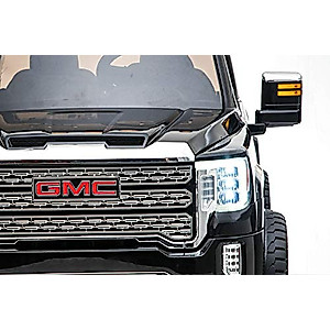 DAKOTT GMC Sierra Denali HD Two Seater 12 Volt Ride-On Truck w/ 2.4G Remote Control, LED Lights, Horn, Music, MP3/USB, Storage Box, Spring Suspension, Electric Vehicle for Kids .