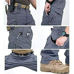 LELEBEAR 2021 Upgraded Tactical Waterproof Pants, Mens Waterproof Hiking Tactical Trousers for Combat Outdoor Hiking (Gray, XX-Large)