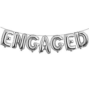 Engaged Silver Party Balloon 16Inch Engagement Aluminum Foil Letters Balloons for Woman Girls Bridal Shower Party Engagement Decorations Party Supplies