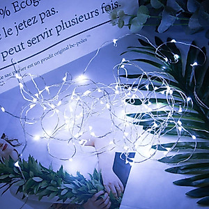 Brightown 12 Pack Led Fairy Lights Battery Operated String Lights Waterproof Silver Wire 7 Feet 20 Led Firefly Starry Moon Lights for DIY Wedding Party Bedroom Patio Christmas (12 Pack, White)