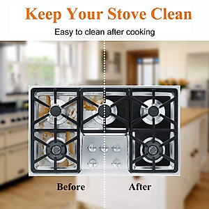 10 Pack Stove Burner Covers Double Thickness Reusable Non-Stick Heat-Resistant Gas Range Protectors for Kitchen and Easy to Clean（Black）
