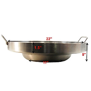 Comal Stainless Steel 22" Acero Inoxidable Concave Outdoors Stir Fry Heavy Duty Comal Para Freir