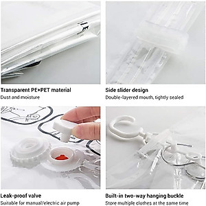 Clothes Storage Bags 2 PCS Hanging Vacuum Storage Bag Reusable Vacuum Storage Bag Can Be Used for Dresses, Coats, Down Jackets and Other Clothes