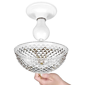 Evelots Clip On Shade for Ceiling Light Bulb or Lamp-4 Pack-Antique-Diamond Cut-Acrylic