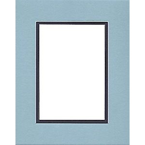 22x28 Double Acid Free White Core Picture Mats Cut for 18x24 Pictures in Sheer Blue and Navy Blue