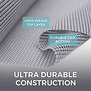 HOME GENIE Slip Resistant Drawer and Shelf Liner, Non Adhesive Roll, 12 Inch x 20 FT, Durable and Strong, Grip Liners for Drawers, Shelves, Cabinets, Pantry, Storage, Kitchen and Desks, Soft Gray