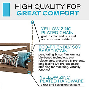 Porchgate Amish Heavy Duty 700 Lb Boardwalk Porch Swing W/Chains (5 Foot, Warm Walnut Stain)