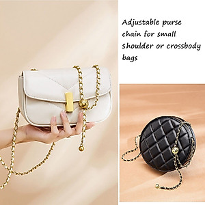Beaulegan Thin Purse Chain Strap Adjustable - Replacement for Small Shoulder Crossbody Bag, 51 Inches Long Black (Gold)